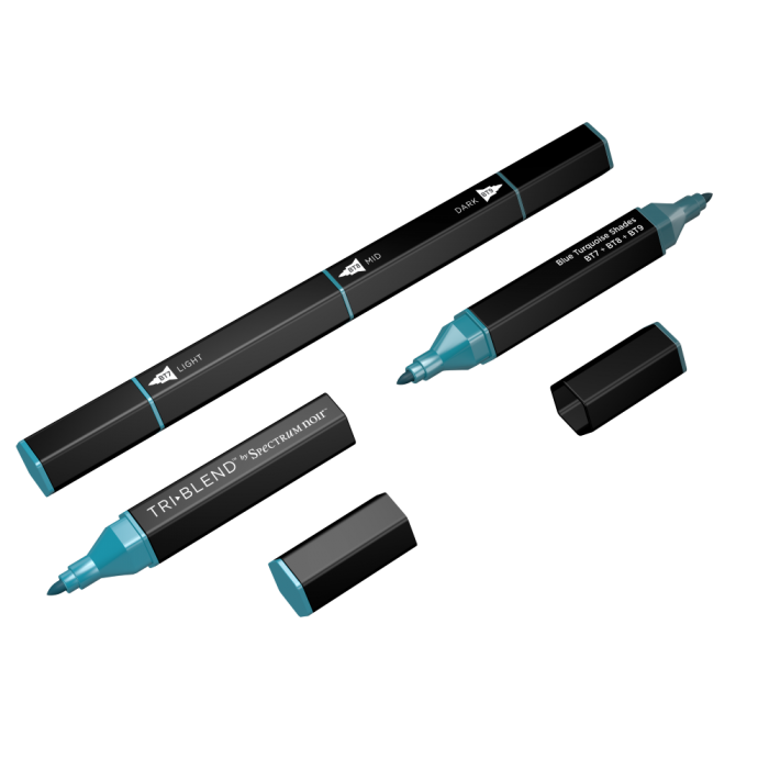 Blue turquoise shades Tri Blend Marker - Spectrum Noir – Imagina Scrapbook